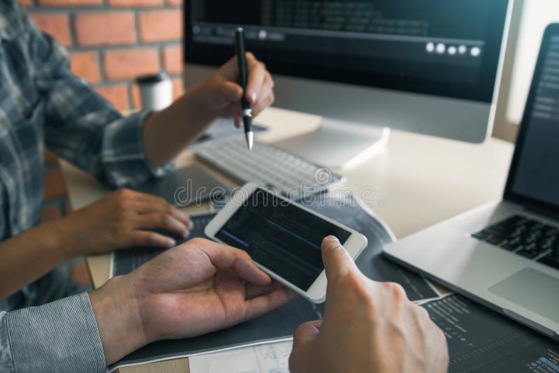 Software Developers Headache With Code Analysis In The Office Stock