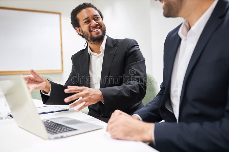 Software Developers Work Together on Laptop PC Stock Photo - Image of ...
