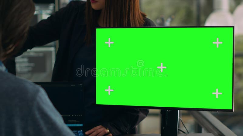 Software Developers Working On Code Programming With Greenscreen Stock Footage Video Of