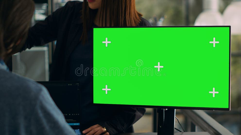 Software Developers Working on Code Programming with Greenscreen Stock Photo - Image of ...