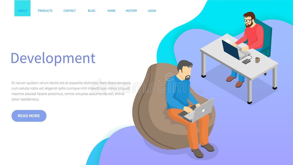 Software Developing Company Team Work Together Coding. Programmers Writing Code Sitting in ...