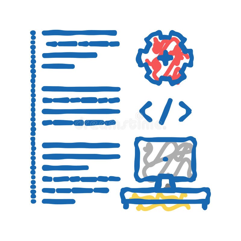 Software Developing Icon Doodle Illustration Stock Illustration ...