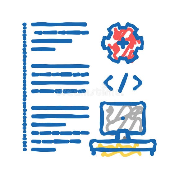 Software Developing Icon Doodle Illustration Stock Illustration ...