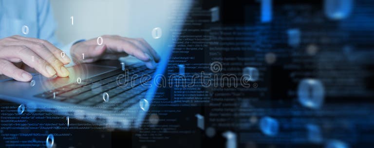 Software Development and Agile Methodology with Digital Technology. Programmer Coding and ...