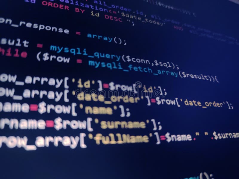 Software Development Background. Job Search Screen Coding. Computer Language Stock Photo - Image ...