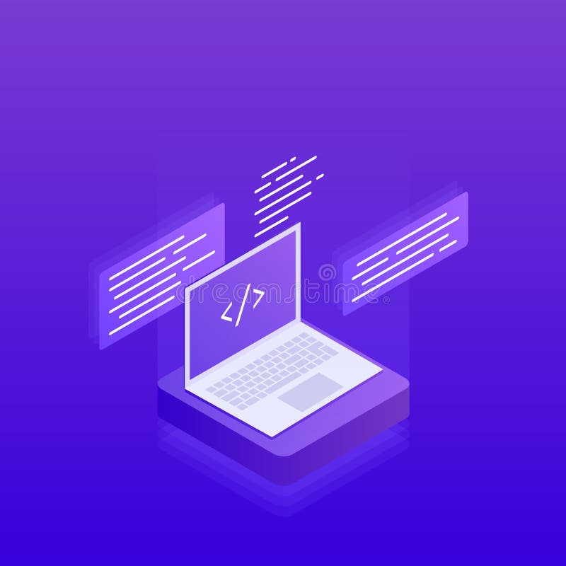 Software Development and Programming, Program Code on Laptop Screen, Big Data Processing. Modern ...