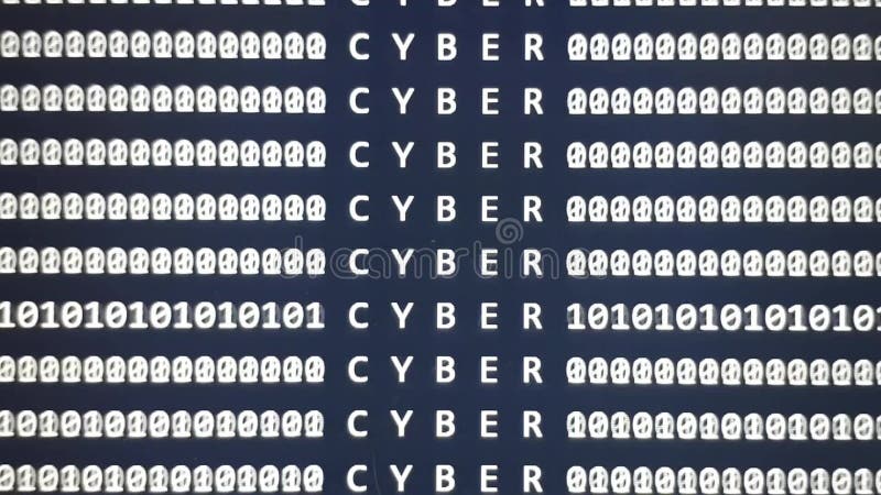 Software Development Blue Screen With Word Cyber Scrollining Binary Code Stock Video Video Of