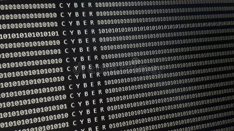 Software Development Blue Screen With Word Cyber Scrollining Binary Code Stock Video Video Of