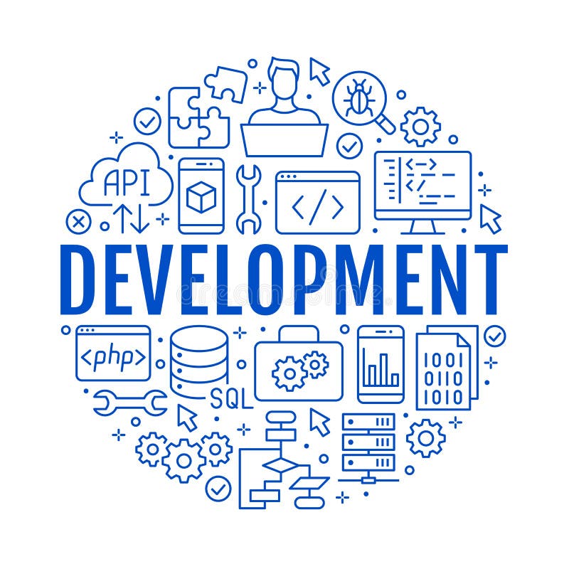 Programming Line Icons Circle Stock Illustrations 342 Programming Line Icons Circle Stock