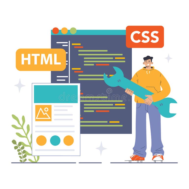 Software Development. Coding, Back-end and Front-end Engineering Stock Vector - Illustration of ...