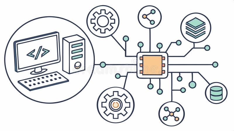 Software Development And Coding Icons Programming And Technology Vector Design Generative Ai