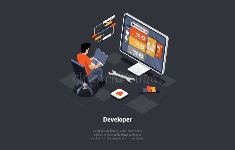 Software Development Coding Process Programmer Or Web Developer Writing New Code On Laptop