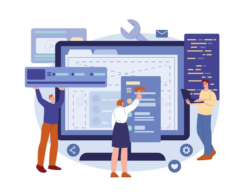 Geek Character Coding on Laptop in Chair. Student Tired, Freelance Work ...