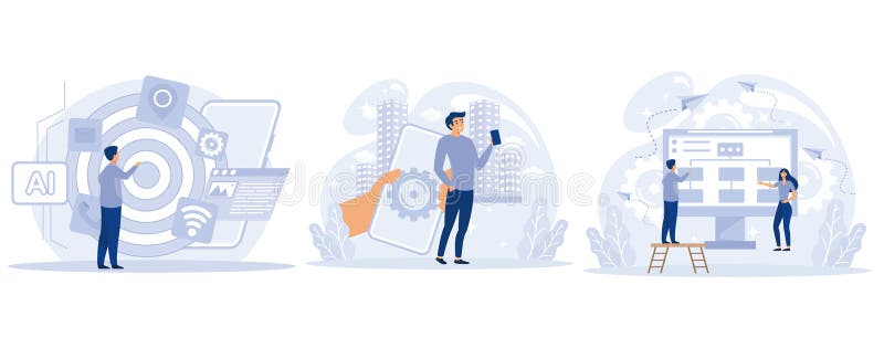 Software Development Concept, Intelligent Interface, Interactive Design ...