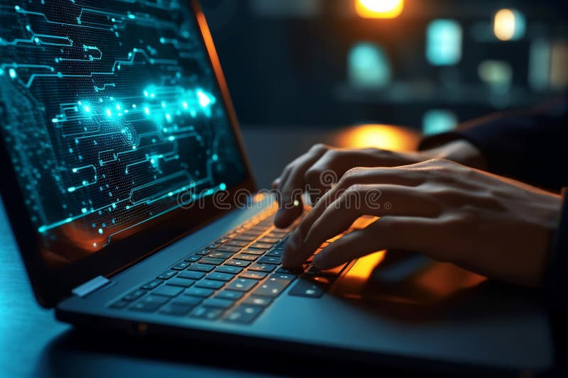Software Development Concept: Programmer Coding with JavaScript on ... Software Development Concept: Programmer Coding with JavaScript on ...