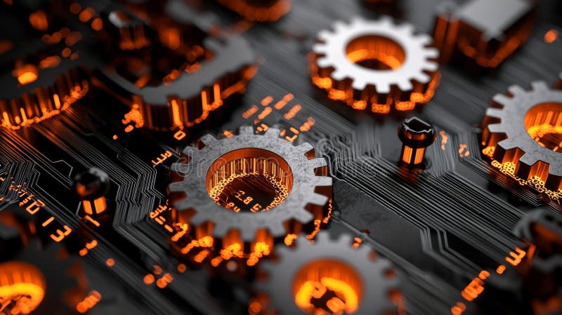 Software Development Concept with Rusted Gears Emerging from the Dark ...