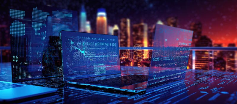 Software Development Conceptual Creating Computer Program, Code on Laptop. Design Interface of ...