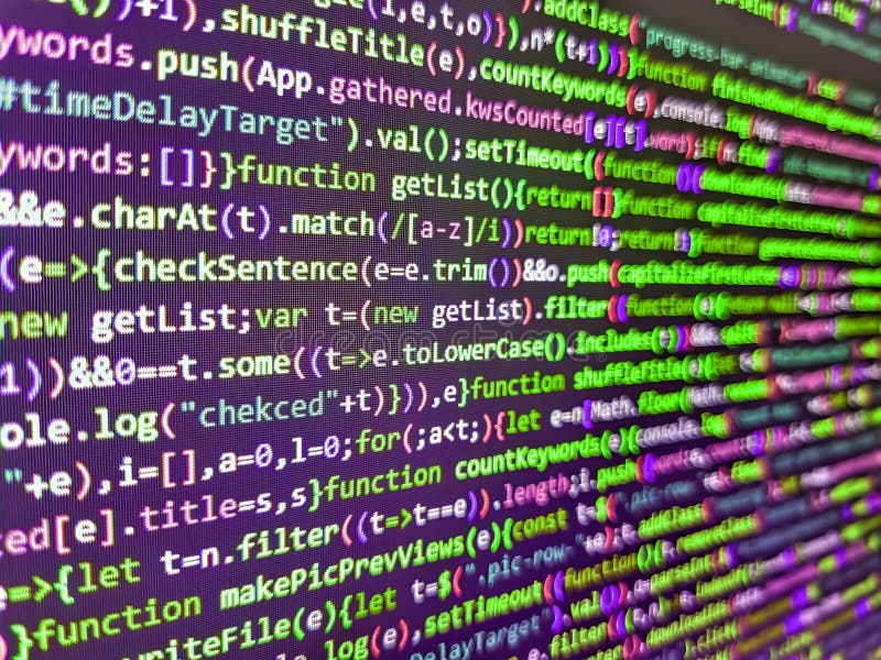 Abstract Computer Script Code Data Optimization Software Developer Programming Code Web