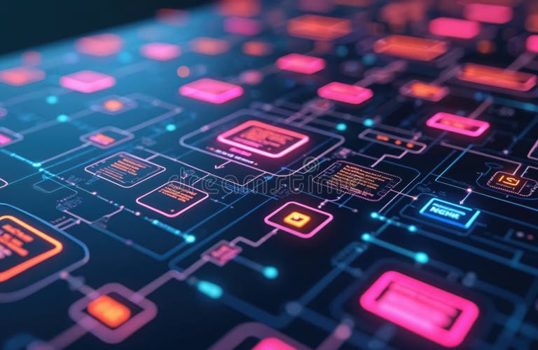 Software Development Flowchart Shows Business Processes. Git Workflow ...