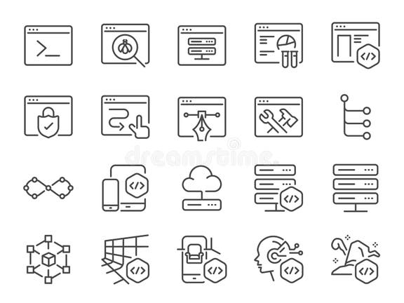 Software Development Icon Set. it Included Icons Such As code Editor ...