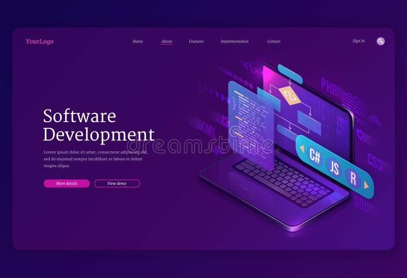 Cross Platform Software Development Design Concept Stock Illustrations ...