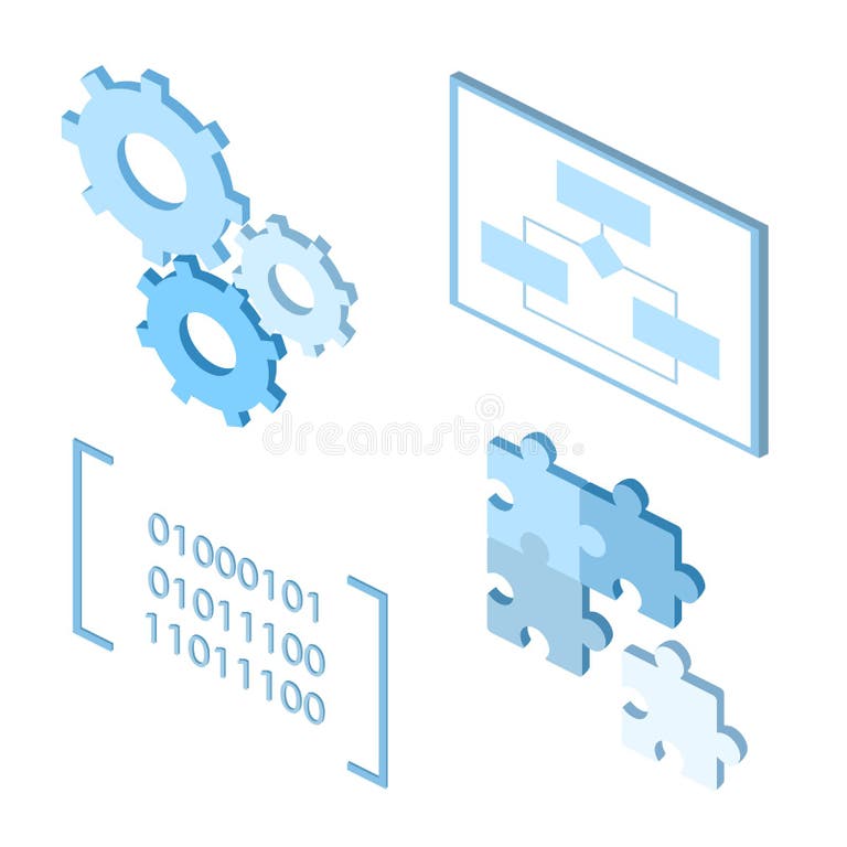 Software Development Life-cycle Process Icons. Stock Illustration ...