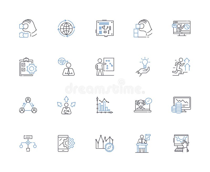 Software Development Line Icons Collection Programming Algorithms Debugging Testing Design