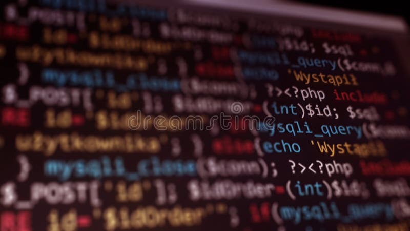 Software Development Monitor Screen Background. Developer Display with ...