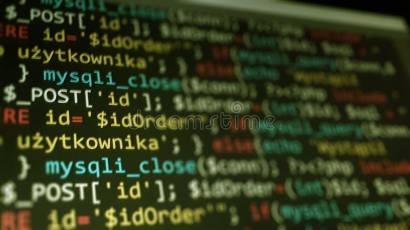 Software Development Monitor Screen Background Developer Display With Source Code Editorial