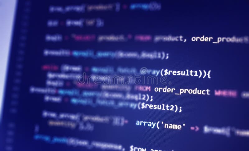 Software Development Monitor Screen Background Developer Display With Source Code Editorial