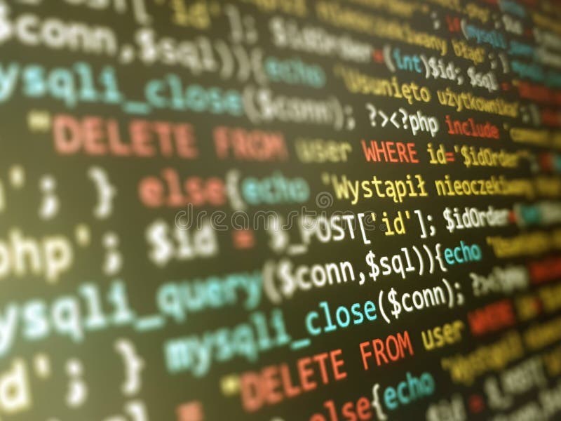 Software Development Monitor Screen Background Developer Display With Source Code Editorial