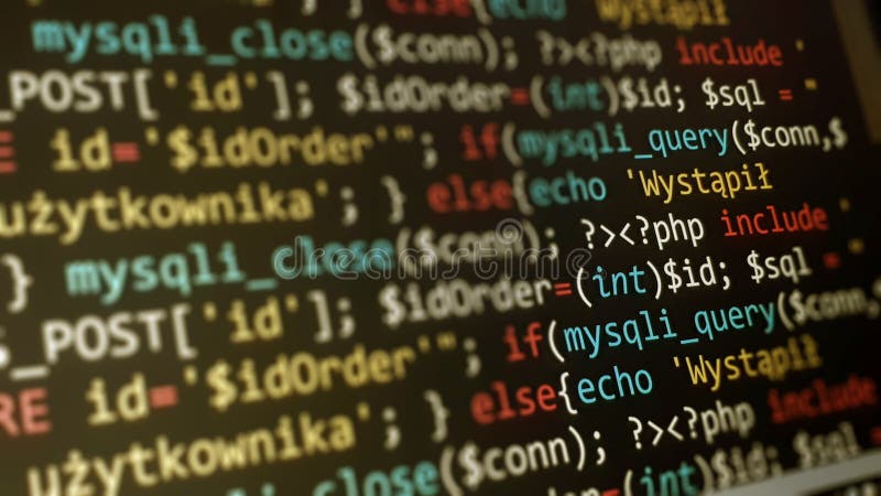 Software Development Monitor Screen Background Developer Display With Source Code Editorial