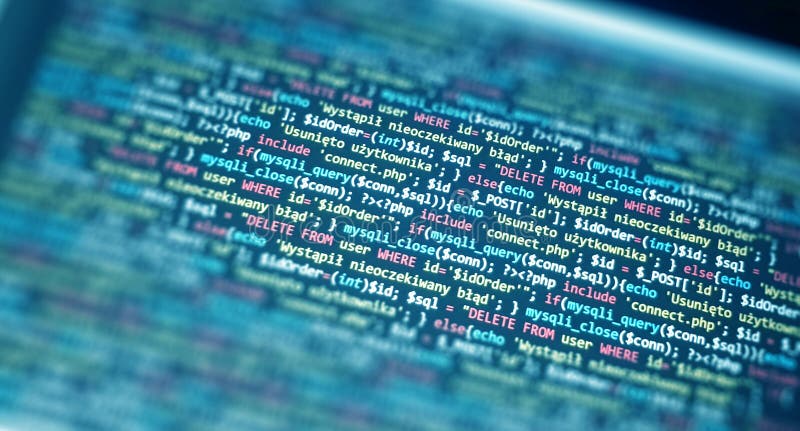 Software Development Monitor Screen Background Developer Display With Source Code Editorial