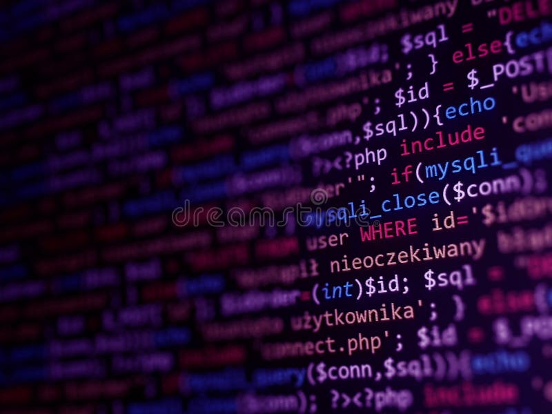 Software Development Monitor Screen Background Developer Display With Source Code Editorial