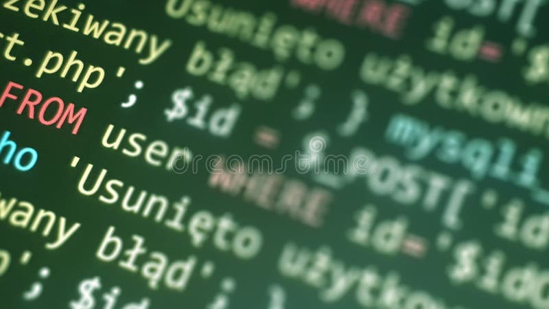 Software Development Monitor Screen Background. Developer Display with Source Code Editorial ...