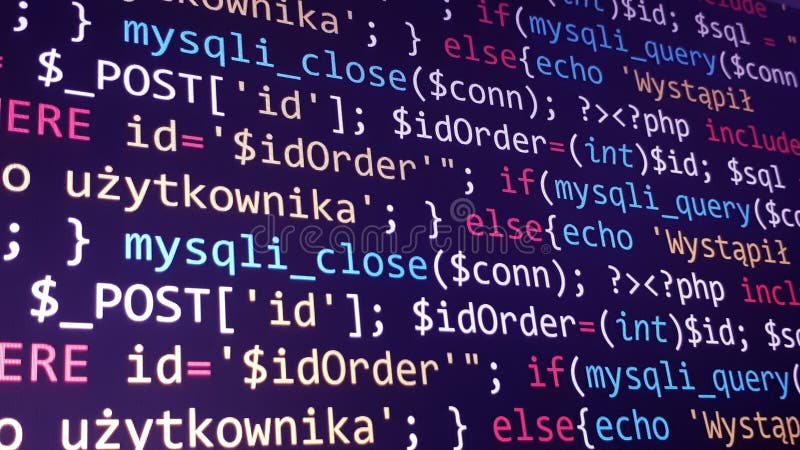Software Development Monitor Screen Background Developer Display With Source Code Editorial