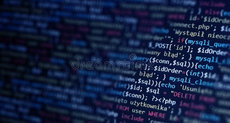 Software Development Monitor Screen Background. Developer Display with ...