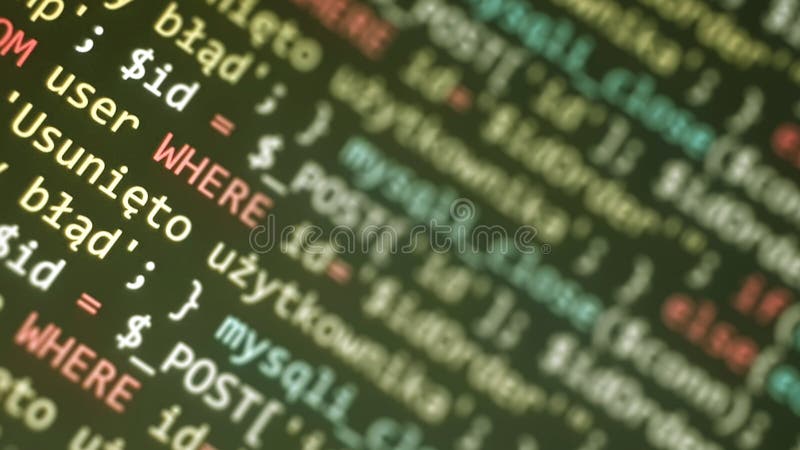 Software Development Monitor Screen Background Developer Display With Source Code Editorial