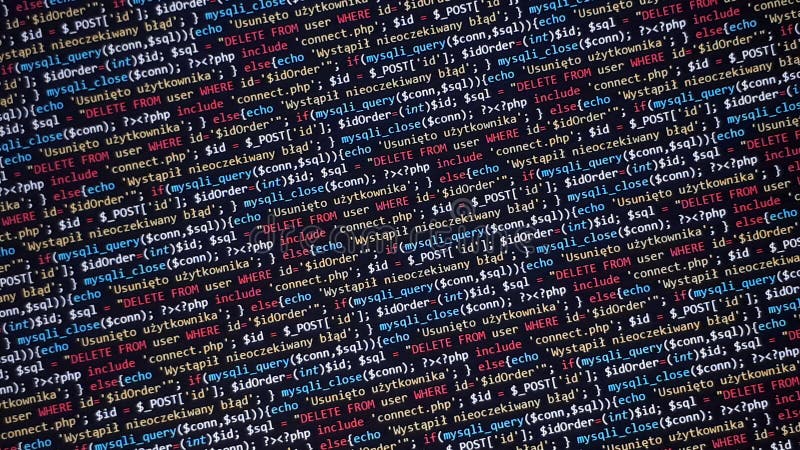 Software Development Monitor Screen Background Developer Display With Source Code Editorial