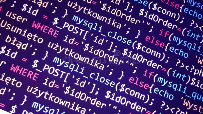 Software Development Monitor Screen Background Developer Display With Source Code Editorial