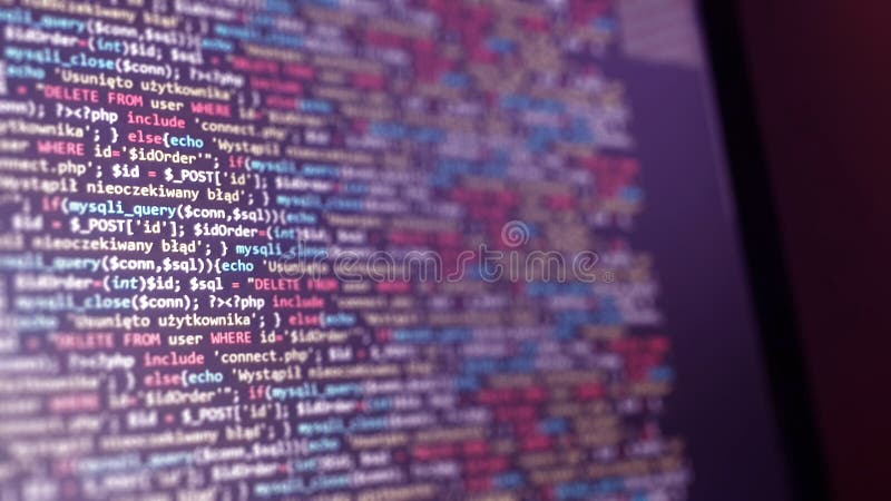 Software Development Monitor Screen Background Developer Display With Source Code Editorial