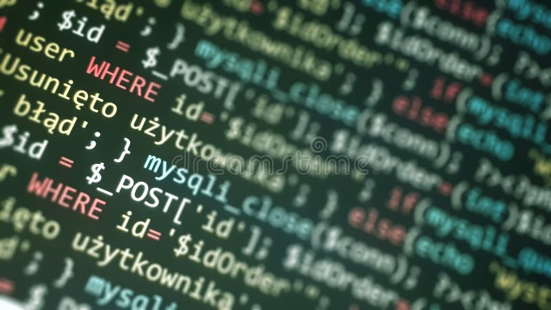 Software Development Monitor Screen Background. Developer Display with Source Code Editorial ...