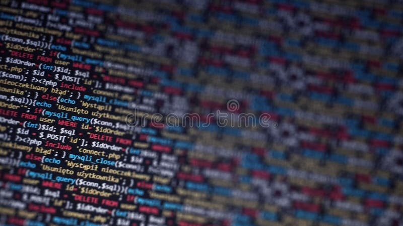 Software Development Monitor Screen Background Developer Display With Source Code Editorial