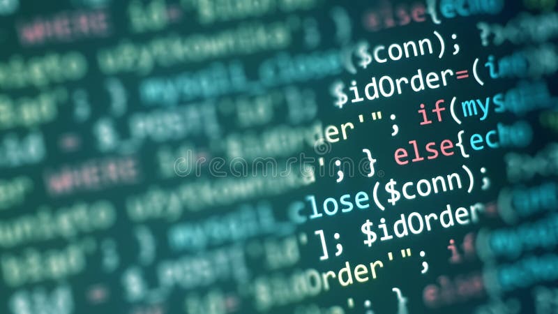 Software Development Monitor Screen Background. Developer Display with Source Code Editorial ...