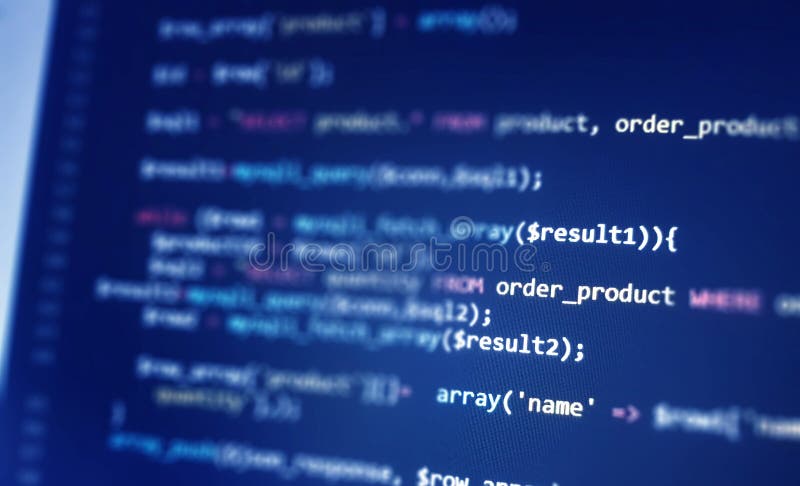 Software Development Monitor Screen Background. Developer Display with ...