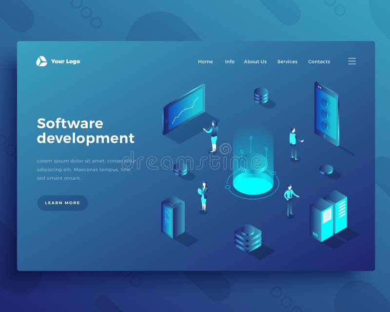 Software Development Office People Characters and Interact with ...