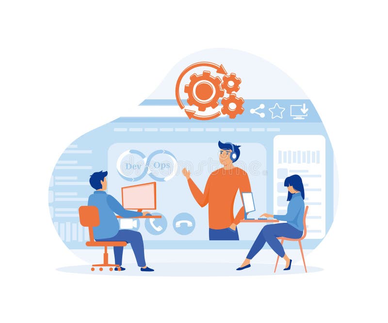 Software Development and it Operations Concept. Stock Vector ...