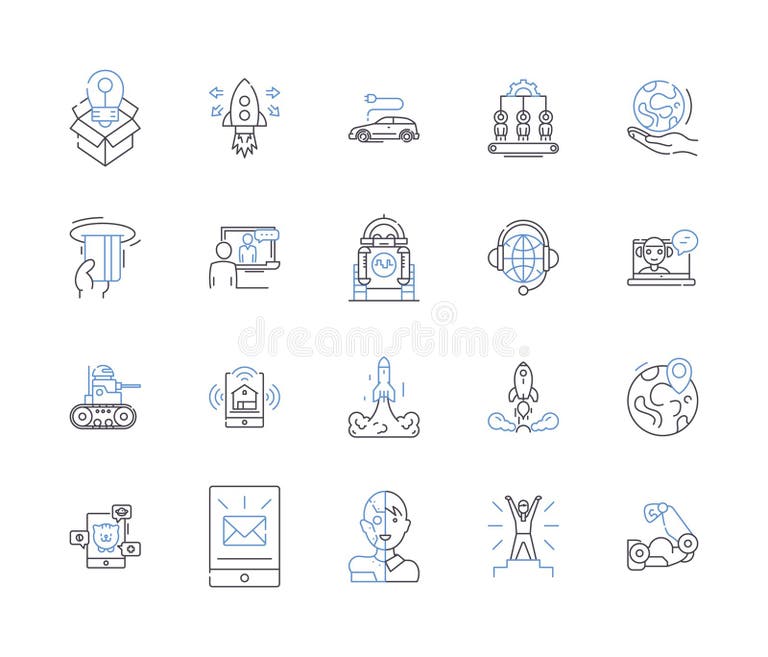Software Development Outline Icons Collection Software Development Coding Programming