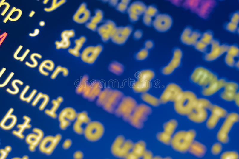 Software Development Pattern. Programmer Monitor with Php Language Code ...