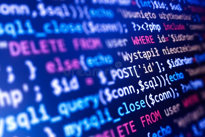 Software Development Pattern. Programmer Monitor with Php Language Code ...